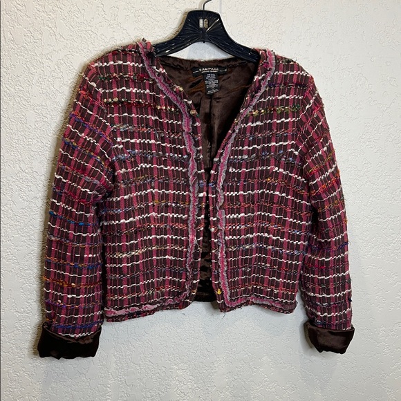 Rampage | Jackets & Coats | Vintage Rampage Brown And Pink Tweed Jacket ...